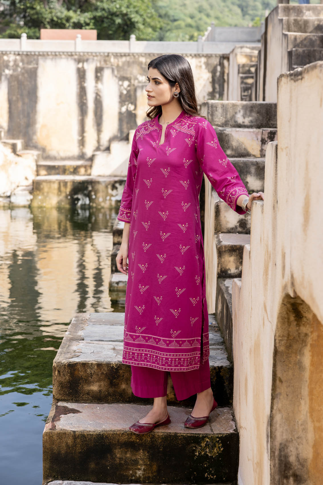 Gulaabi Vaav Kurta – Cottons Jaipur