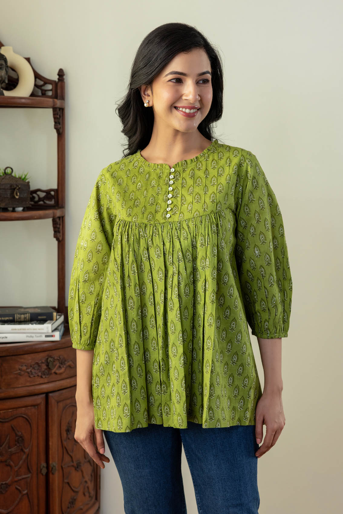 Harit Booti Top – Cottons Jaipur