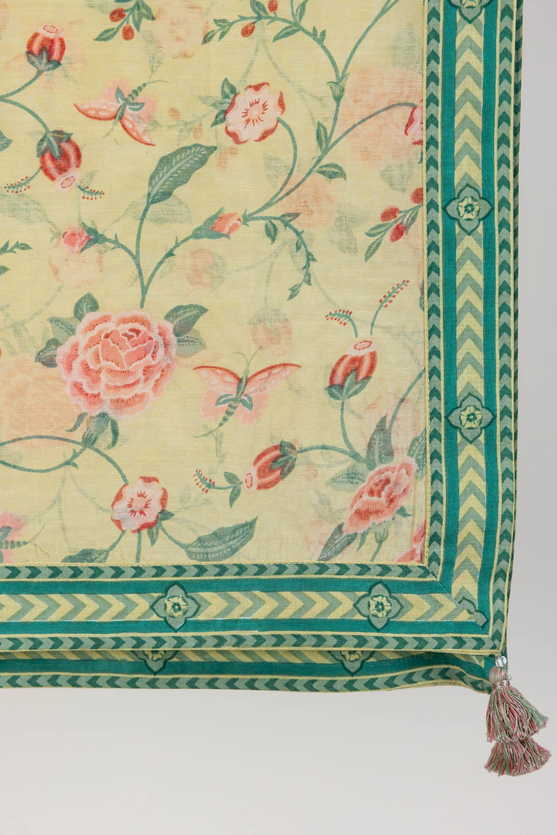 Green Gulab Bagh Dupatta – Cottons Jaipur