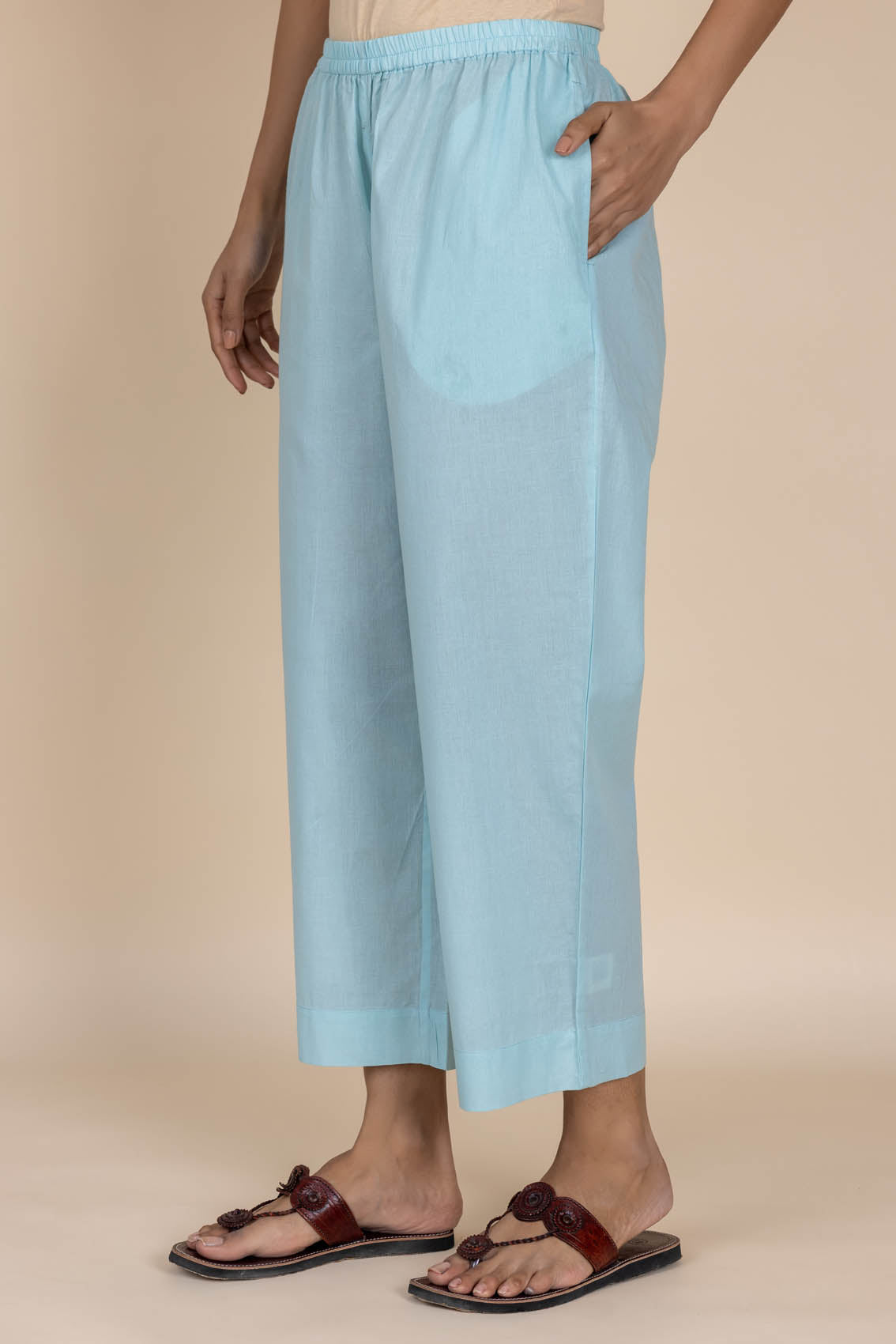 Baby Blue Cambric Trousers – Cottons Jaipur