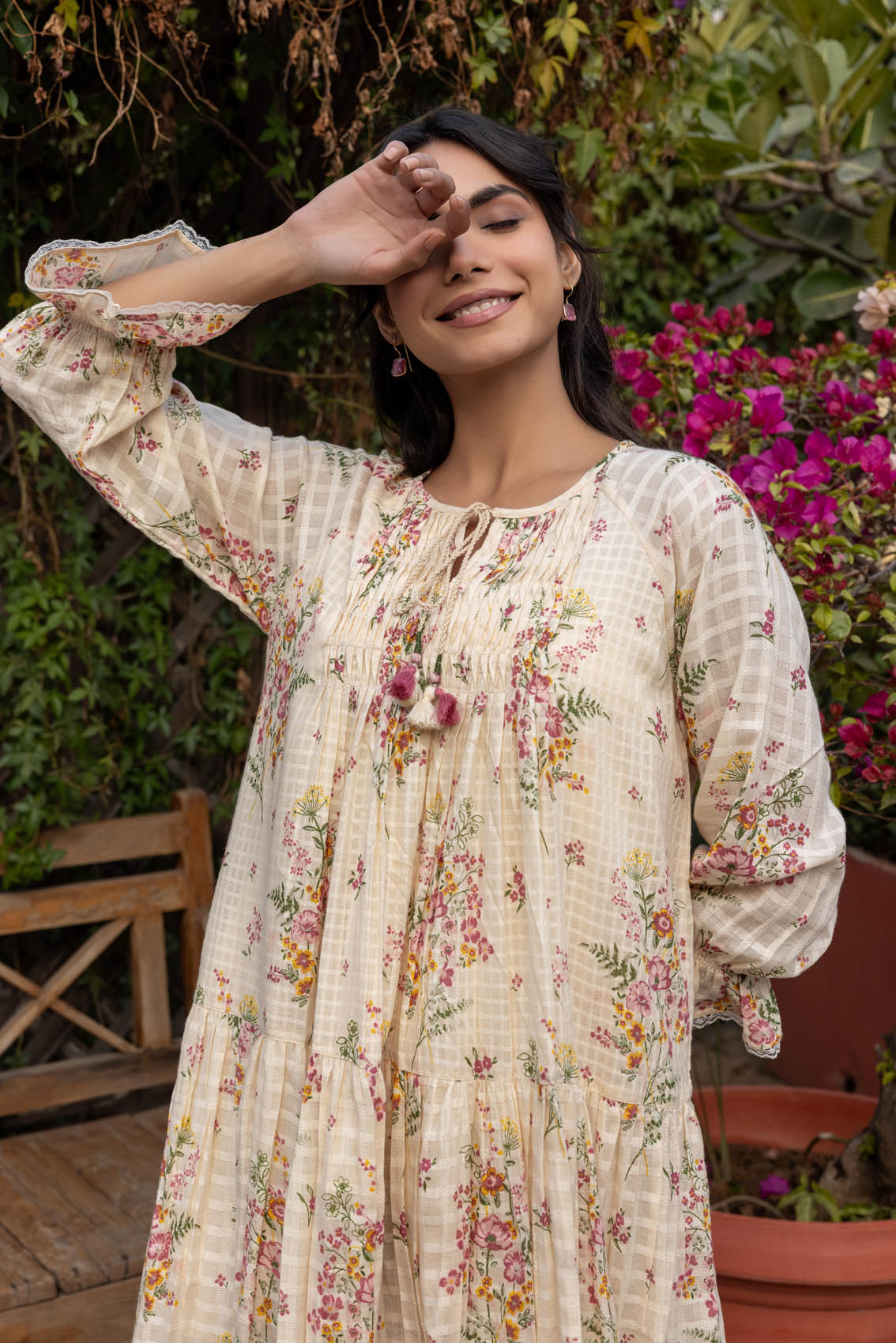 Floral Splash Dress – Cottons Jaipur