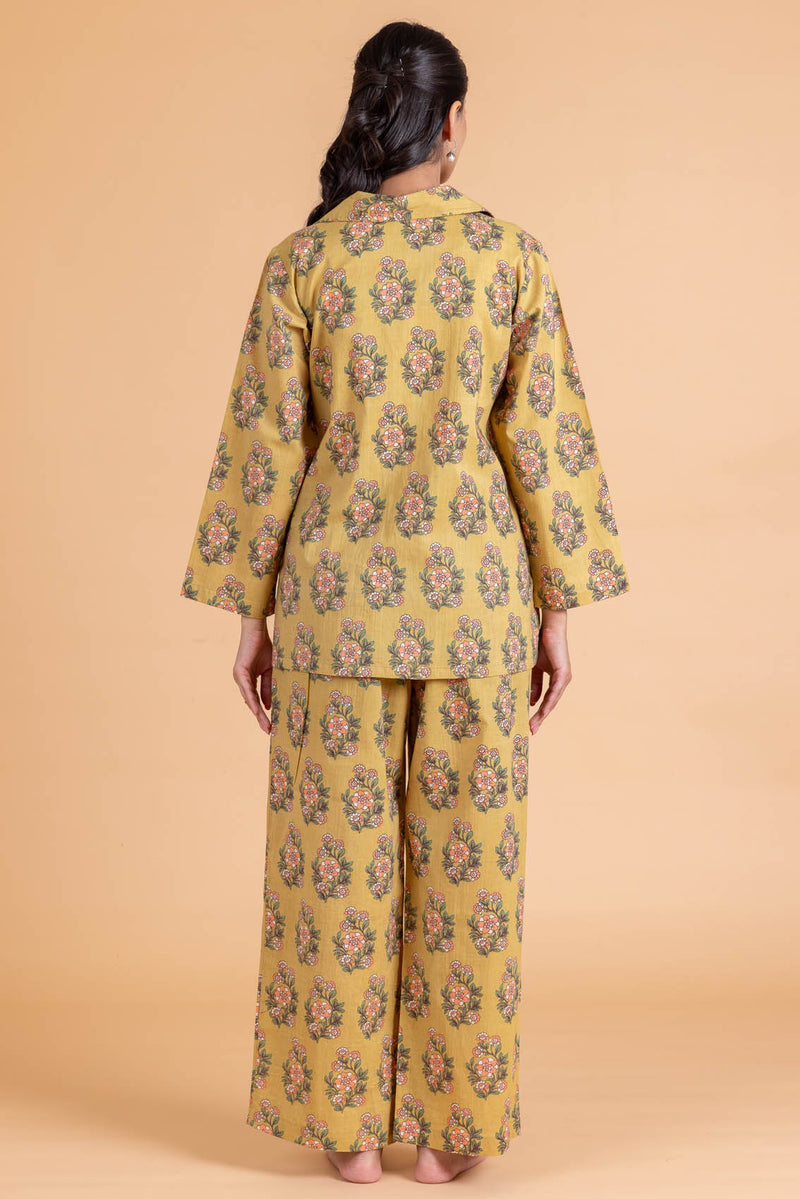 Mustard Buti Pajama Set – Cottons Jaipur