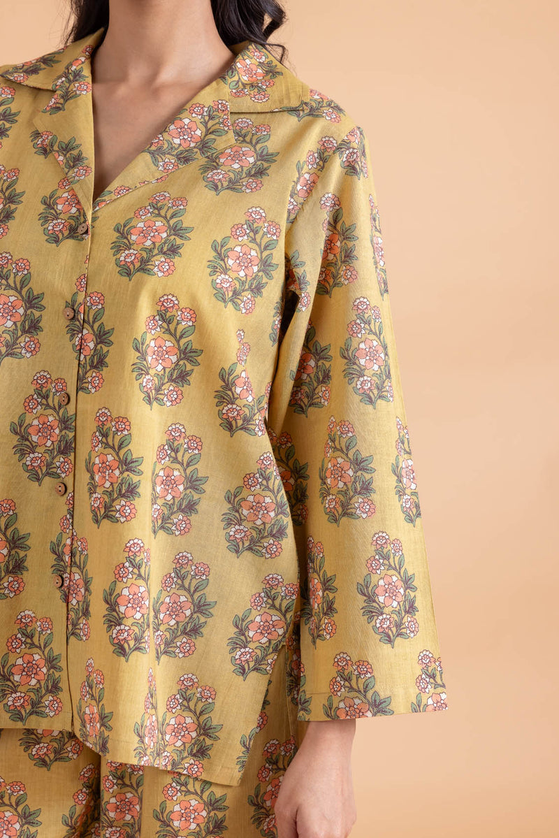 Mustard Buti Pajama Set – Cottons Jaipur